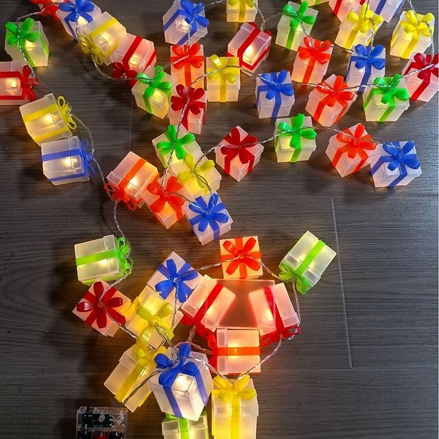 1 Pc 3M-20 Leds Christmas New Gift Color Box Light String Indoor and ...
