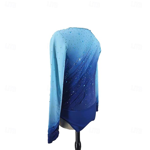 Figure Skating Top Men's Boys' Ice Skating Tops Blue+Light Blue ...