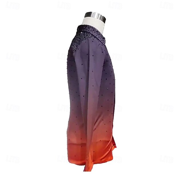 Figure Skating Top Men's Boys' Ice Skating Tops Orange Patchwork ...