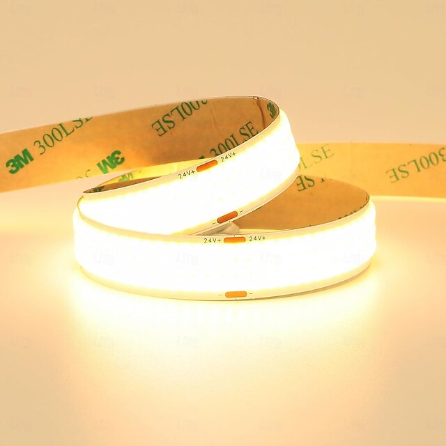 24V 15mm 24W 960LEDs/M 30mm 40W 1600LEDs/M Width COB LED Strip 8.2-16 ...
