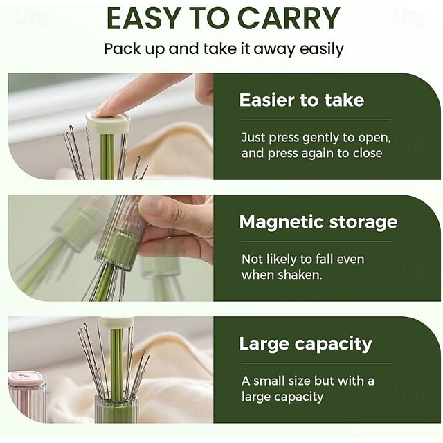 Magnetic Needle Box 23pcs Portable Sewing Storage Case Kit Including 20 ...