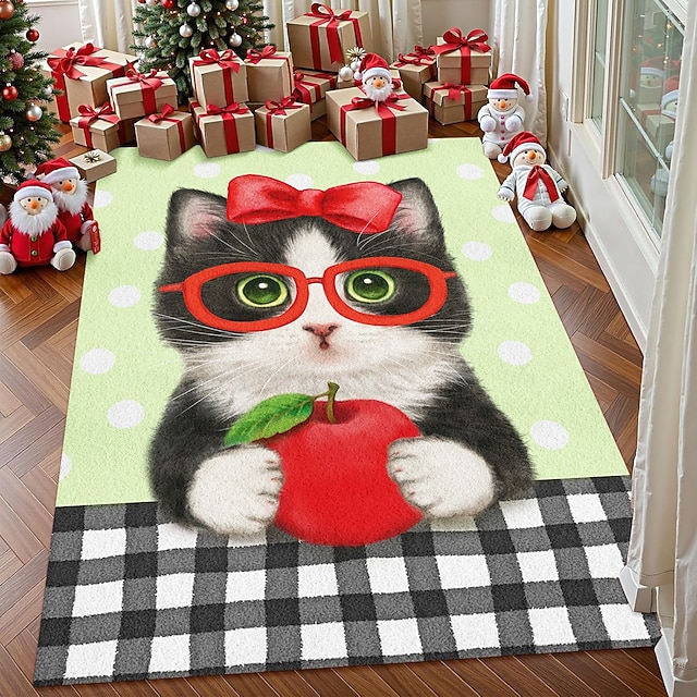 Cute Cat Area Rug For Living Room And Bedroom, Faux Cashmere Carpet ...