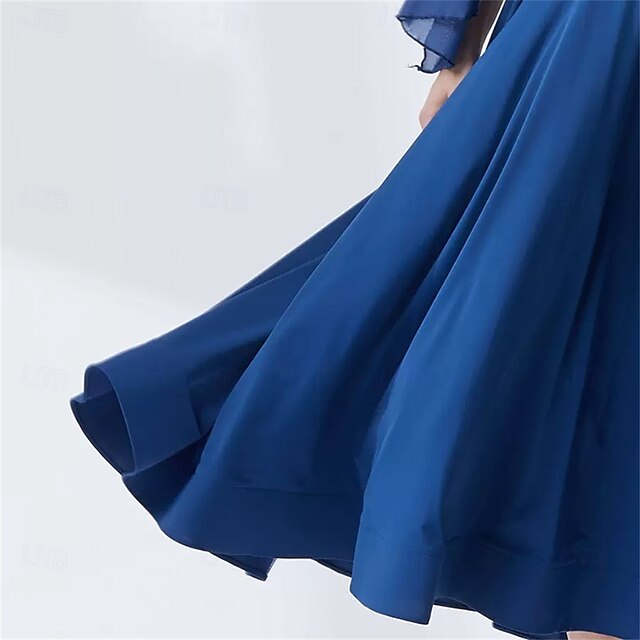 Women's Ballroom Dance Dress Chiffon Cape Sleeve Elegant Waltz Tango ...