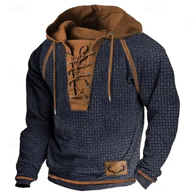 Men's Hoodie Waffle Hoodies Pullover Hoodie Sweatshirt Hunting Hoodie ...