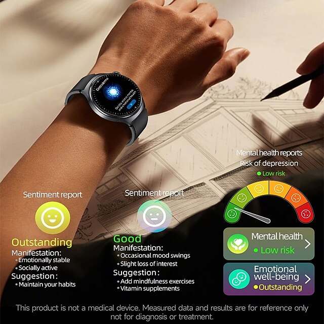 Nouvelle montre intelligente 2025 diagnostic de santé ECG PPG hommes ...