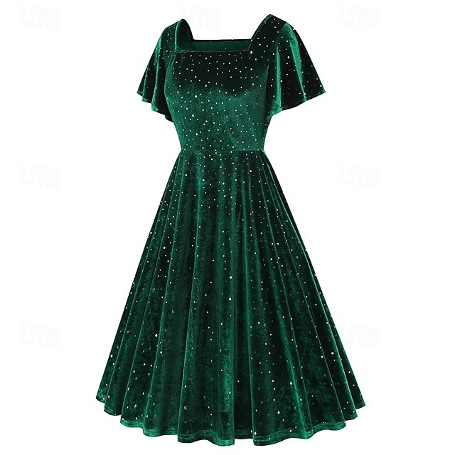 A Line Dress Swing Dress Fancy Christmas Dress Women's Elegant Retro ...