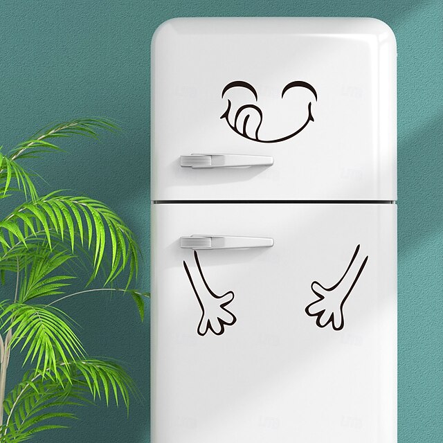 Refrigerator Sticker Removable Creative Wall Decal Funny Expression ...
