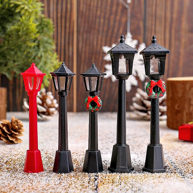 5 Pack Christmas Mini Street Lamp DIY Vintage Style Decorative ...