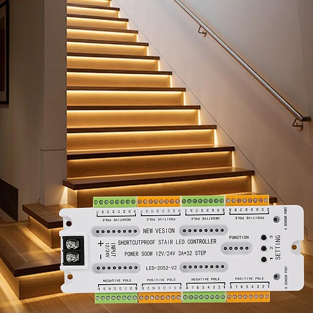 32 Channel Motion Sensor LED Stair Controller Automatic Staircase ...