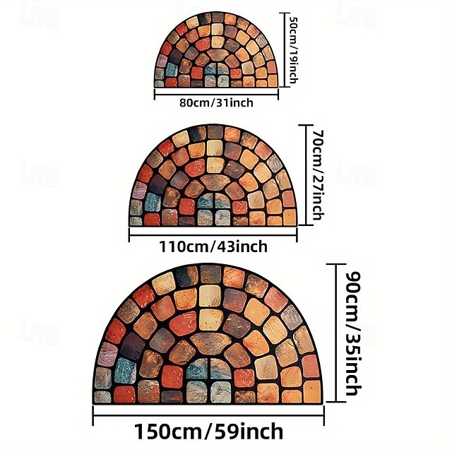 Pebble Stone design Doormat Visual Trap Floor Mat Non Slip Stone ...