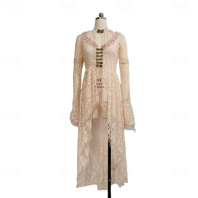 Lace Ruffle Tailcoat Medieval Renaissance Vintage Dress Women's Costume ...