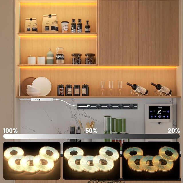 COB LED Strip Light Kit DC12V 6pcs 3.3FT Self-Adhesive LED Light ...