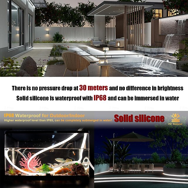 COB LED Strip Light DC24V 30M Solid Silicone Gel without Pressure Drop ...