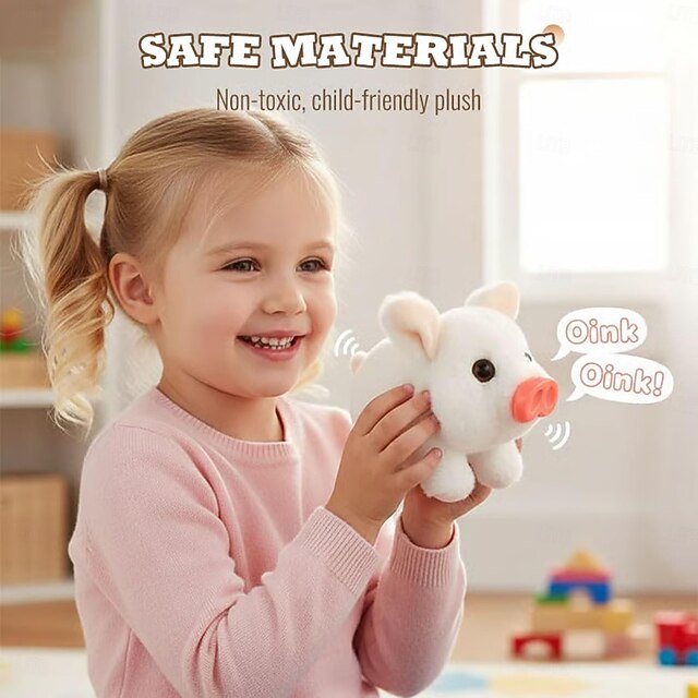 Electric Pig Plush Realistic Toy, Walking Piggy Pet Interactive ...