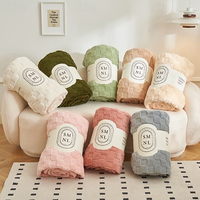 Solid Color Roman Column Blanket, Thickened Taff Velvet Throw Blanket ...