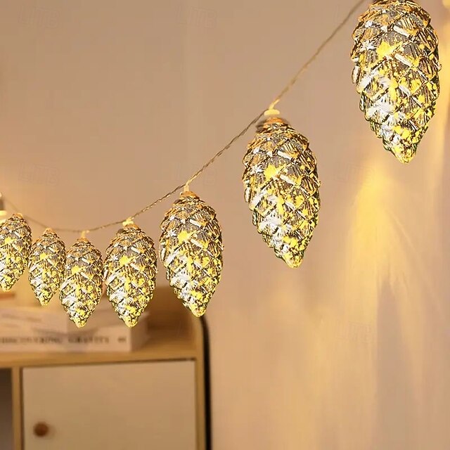 LED Pine Cone Fairy String Lights 1.5m 10LEDs 3m 20LEDs Battery Powered ...