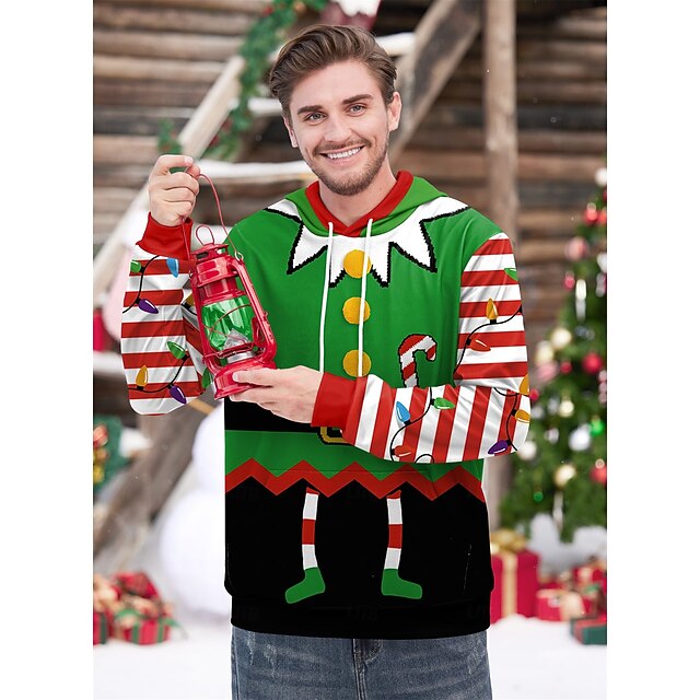 Christmas Hoodie Elf Front Pocket Graphic Novelty Funny for Couple's ...