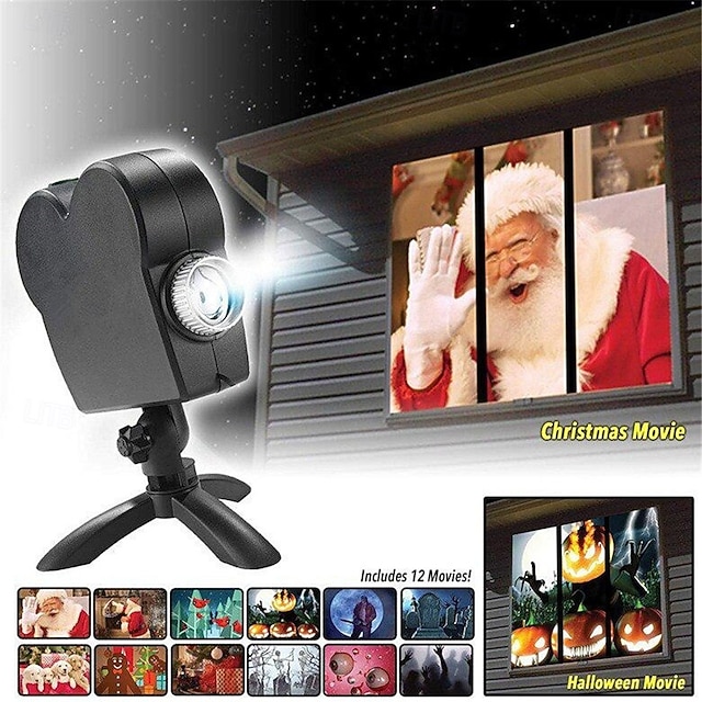 Christmas Halloween Window Projector Lamp Display Screen Outdoor ...