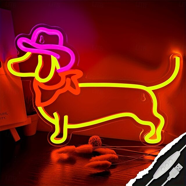 LED luminous neon decorative wall lights, sausage dogs, bullfighters ...