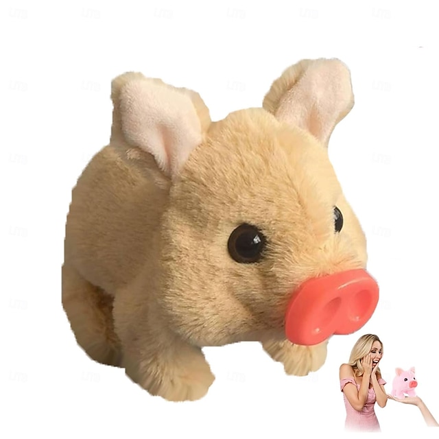 Electric Pig Plush Realistic Toy, Walking Piggy Pet Interactive ...