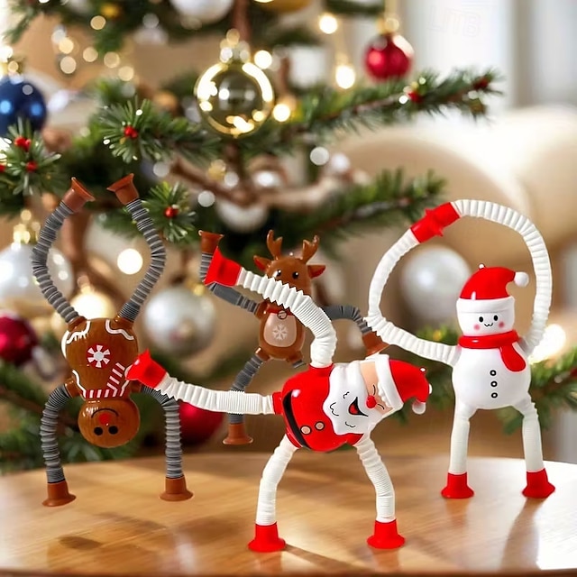 4pcs Expandable Suction Cup Toy Set - Bendable & Telescopic Santa ...