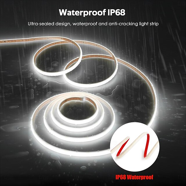 COB LED Strip Light DC24V 30M Solid Silicone Gel without Pressure Drop ...