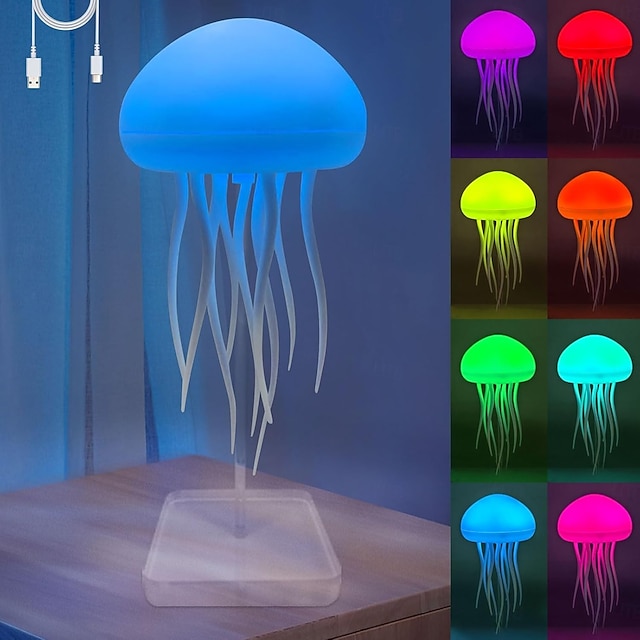 Jellyfish Lamp, Jelly Fish Light Lamp with Dancing Legs, Voice Control ...
