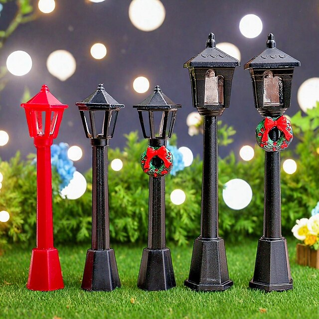 5 Pack Christmas Mini Street Lamp DIY Vintage Style Decorative ...