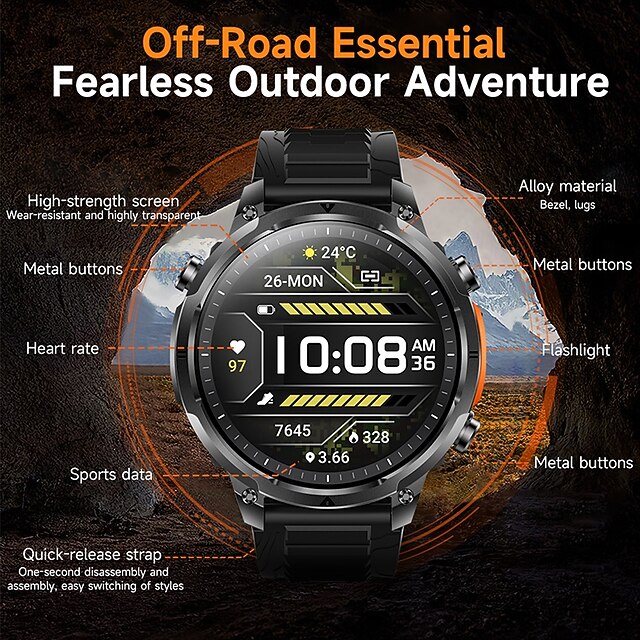iMosi MK100 Smart Watch 1.7 inch Smartwatch Fitness Running Watch ...