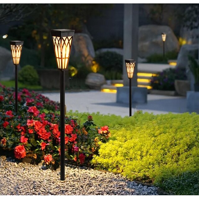 Solar Outdoor Lights 1 Pack, Flickering Flame Torches Lights, Pathway ...