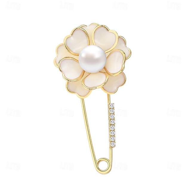 Brooches Floral Elegant Cute Luxury Brooch Jewelry White For Wedding ...