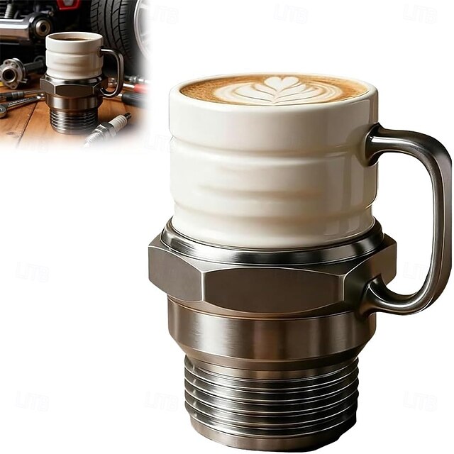Spark Plug Mug, 12oz Novelty Funny Tea Cup with Engine Sparks Plugs ...