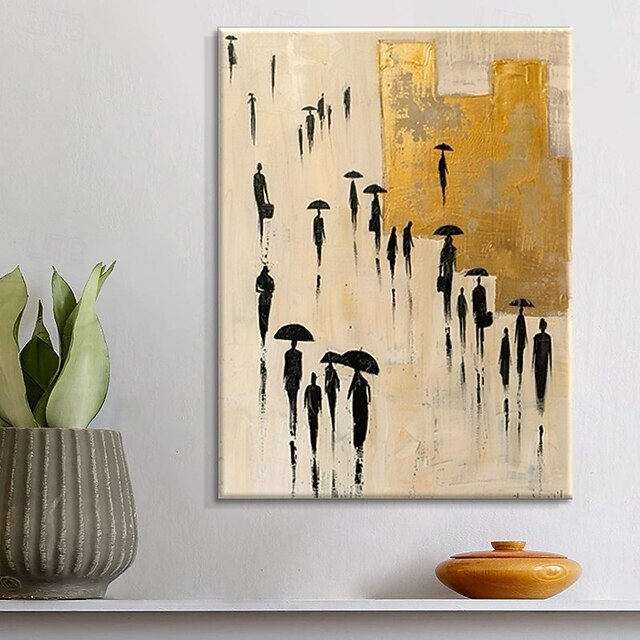 Handmade Oil Painting Canvas Wall Art Decoration Golden Abstract ...