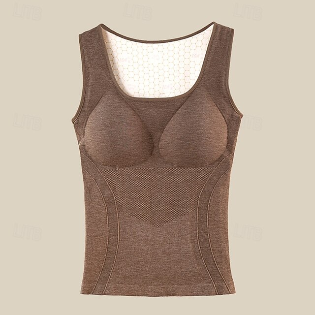 Women's Base Layer Vest Thermal Underwear Crew Neck Flecce Lined ...