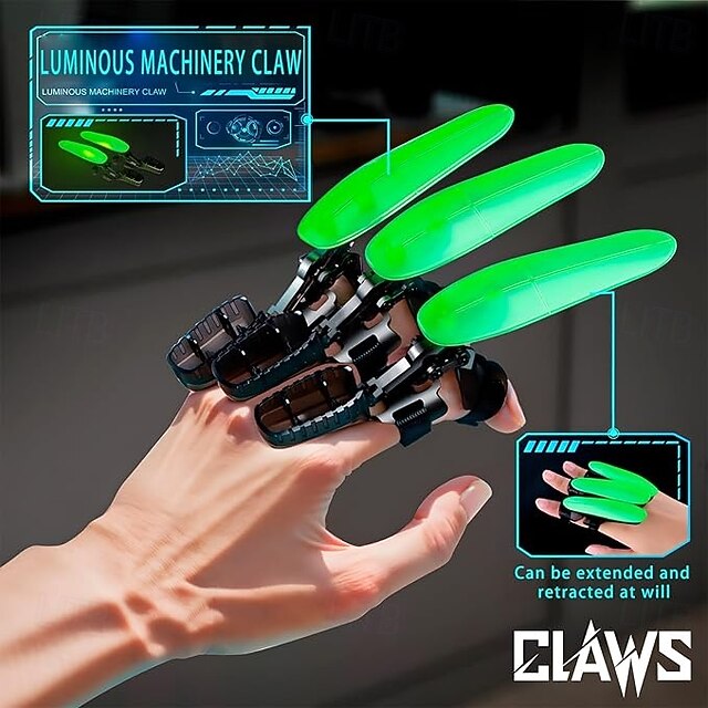 Mechanical Retractable Wolf Claws 1 PACK, Retractable Luminous ...