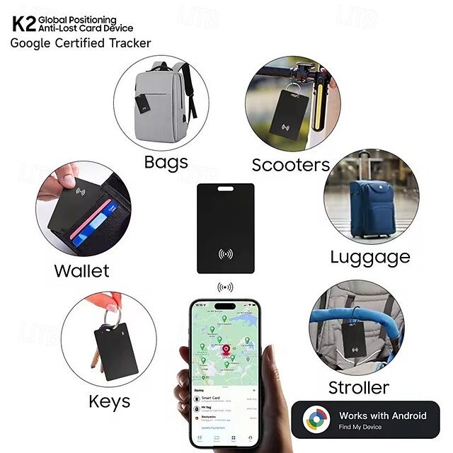 Wallet Tracker Card Rechargeable Thin Finder Works with Find My ...