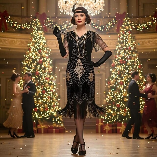 Set The Great Gatsby Flapper Girl Flapper Dress Christmas Dress ...