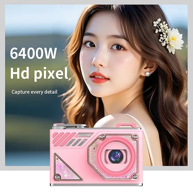 Retro Fashion 64 Megapixel Digital Camera 4K HD CMOS Lens HD Wide-Angle ...