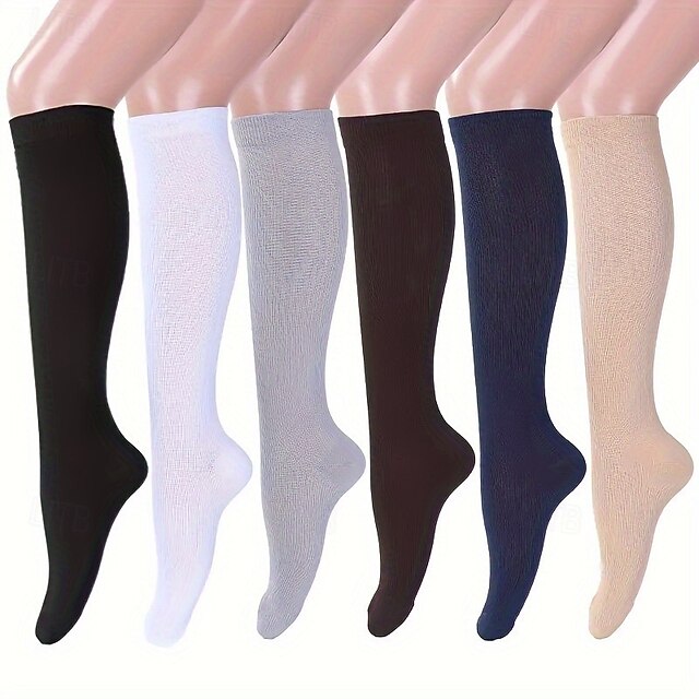 Women's Knee High Socks Stockings Outdoor Daily Holiday Solid Color ...