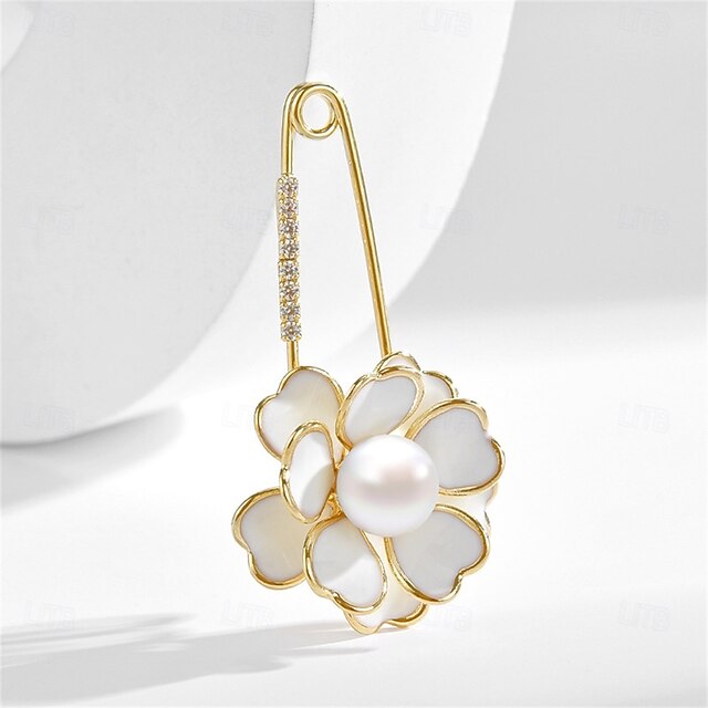 Brooches Floral Elegant Cute Luxury Brooch Jewelry White For Wedding ...