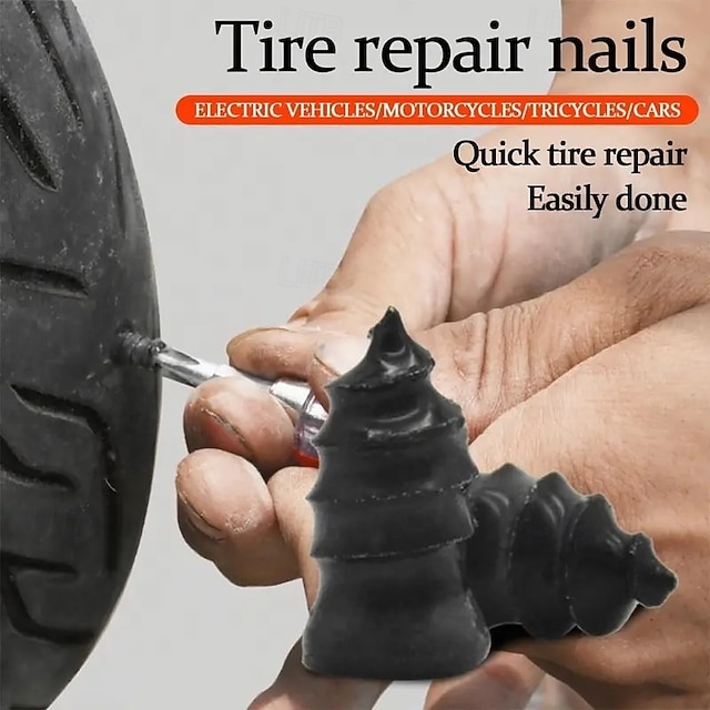 60/100pcs Tire Repair Rubber Nail, Rubber Screw Tire Plugs Self-Service ...