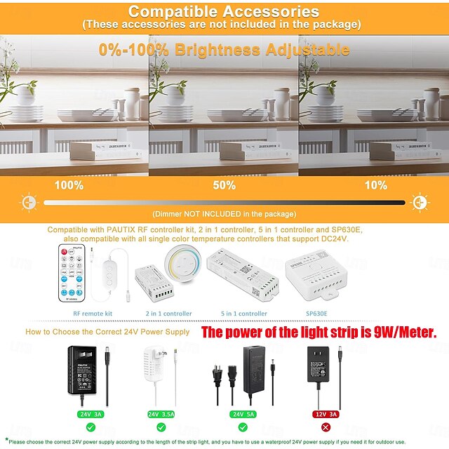 COB LED Strip Light DC24V 30M Solid Silicone Gel without Pressure Drop ...