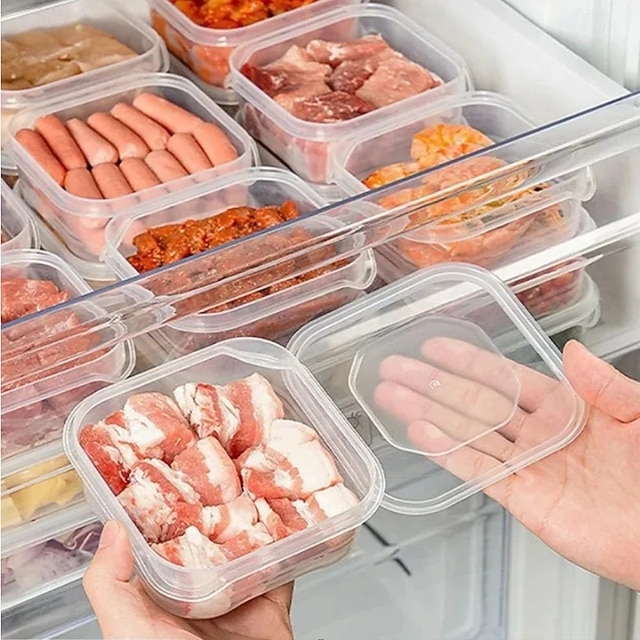 Refrigerator Frozen Meat Box Food Preservation Box Transparent Freeze ...