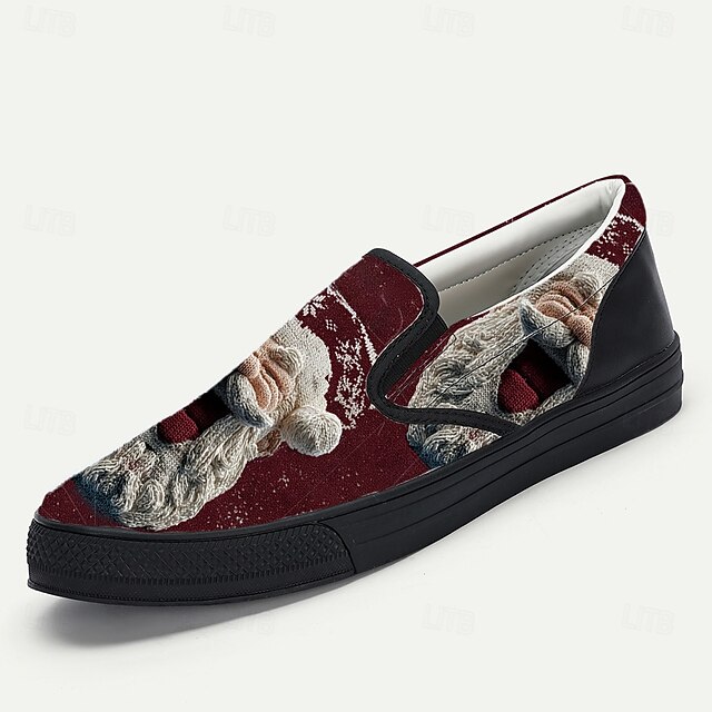 Men's Christmas Santa Face Slip-On Shoes – Festive 3D Santa Design ...