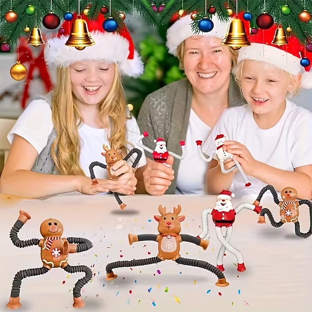 4pcs Expandable Suction Cup Toy Set - Bendable & Telescopic Santa ...