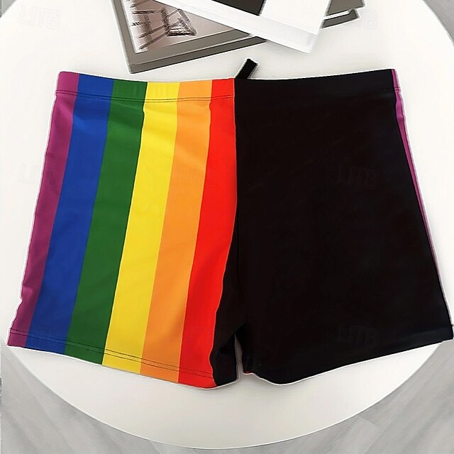 Herren Badeshorts Badehose Bademode Böden Streifen Patchwork Elastisch ...