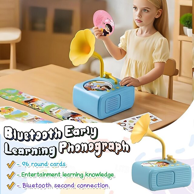 Children's Early Education Phonograph Story Machine with 99 Cards ...