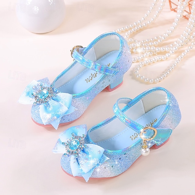 Girls Glitter Sparkle Mary Jane Shoes with Bowknot and Crystal ...