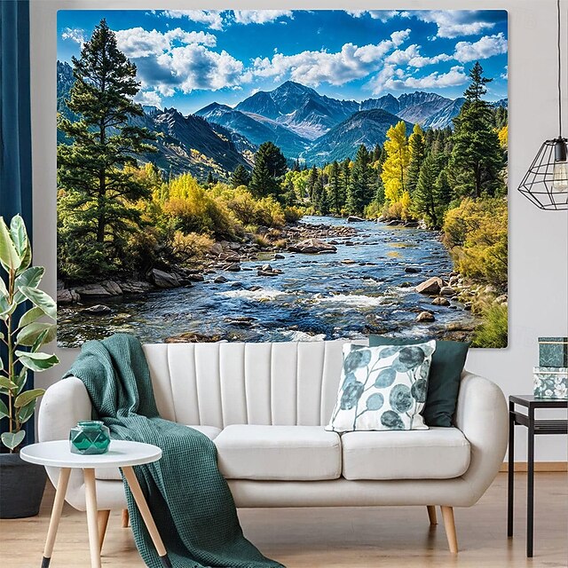 Tapestry Banners Blanket Mountain Forest 3D Bedroom Living Room Dorm ...