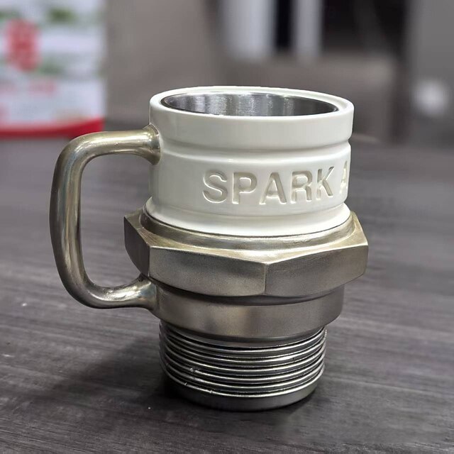 Spark Plug Mug, 12oz Novelty Funny Tea Cup with Engine Sparks Plugs ...